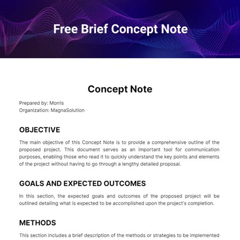 Free Concept Note Templates Editable And Printable