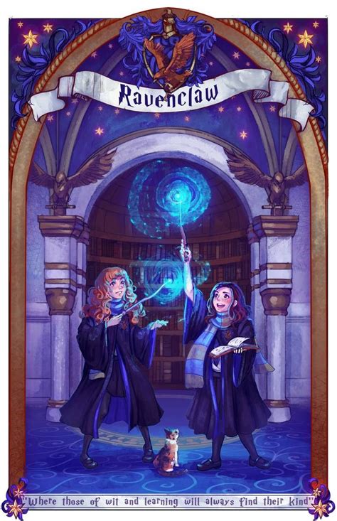 Ravenclaw Harry Potter Illustration Hogwarts Ravenclaw Common Room