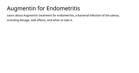 Augmentin For Endometritis Medsis