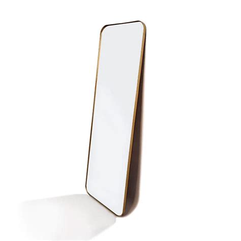 Full Length Rounded Rectangular Mirror Black Gold Elevenpast