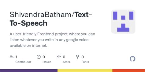 GitHub ShivendraBatham Text To Speech A User Friendly Frontend Project Where You Can Listen