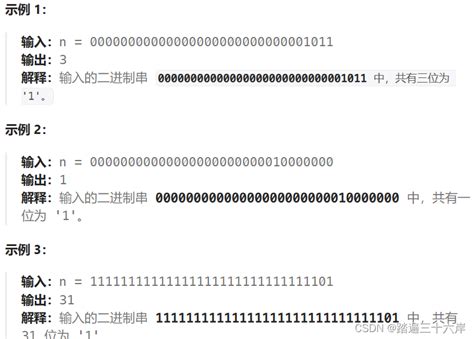 算数通关村第十一关 白银挑战位运算高频题汉明重量 位移 Csdn博客