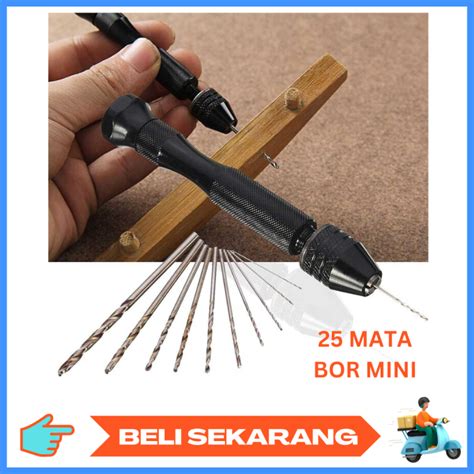 Bor Mini Manual Dengan 25 Mata Bor Mini Listrik 12 Volt Lengkap Murah