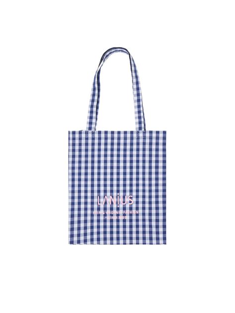 Vichy Check Tote Bag Made Of Organic Cotton Gots Lanius