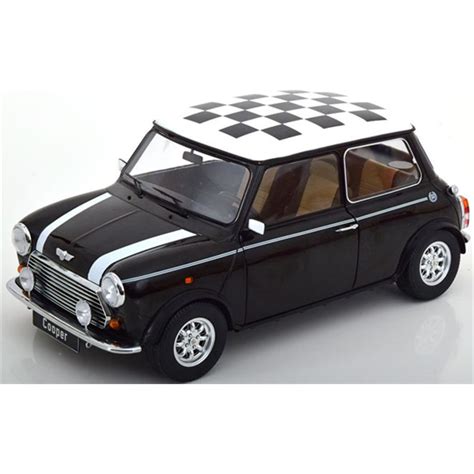 Mini Cooper Lhd Black White Chequered Flag John Ayrey Die Casts