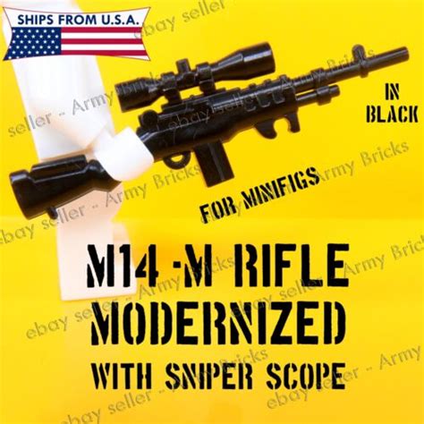 M14m Rifle Modernized M14 W Sniper Scope For Minifigs • Custom Toy
