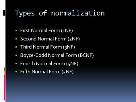 Normalization And Its Types By A Peermohamed Mca