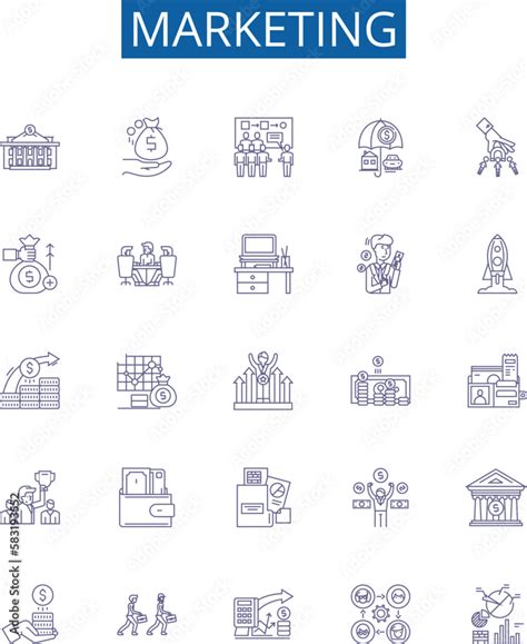 Marketing Line Icons Signs Set Design Collection Of Advertising