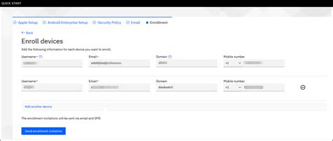 enrolling devices from the quick start