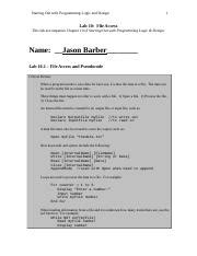 Lab AssignmentInstructions Lab Work Doc Starting Out With Programming Logic And Design Lab
