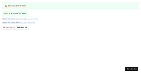 Customization Example Codesandbox