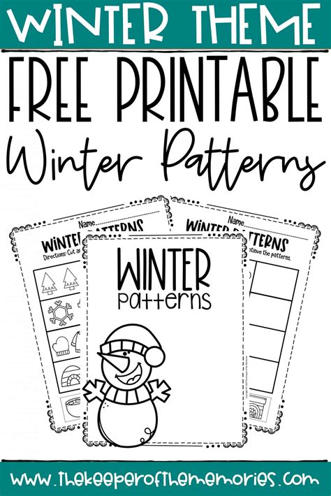 Free Printable Patterns Winter Preschool Worksheets The Keeper