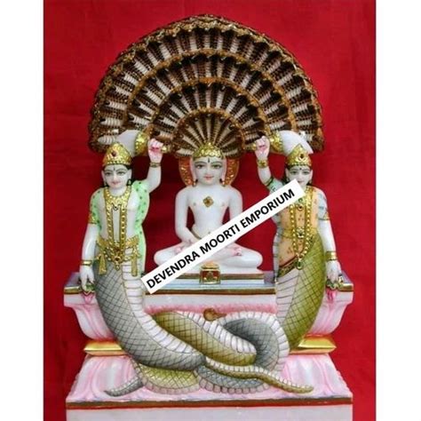 Marble Dharendra Dev Parshwanath Bhagwan Statue 1 Feet Home At ₹ 55000 In Jaipur