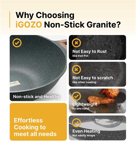 Igozo Amazonas Non Stick Granite 36cm Wok [free Items Frying Pan 24cm