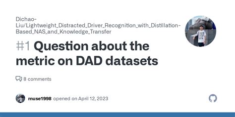 Question About The Metric On Dad Datasets · Issue 1 · Dichao Liu