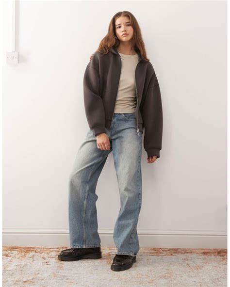 Weekday Scarlet Oversized Zip Through Hoodie In White Lyst