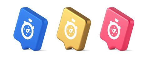 Stopwatch Button Timer Speed Time Counting Application Panel Interface 3d Realistic Speech