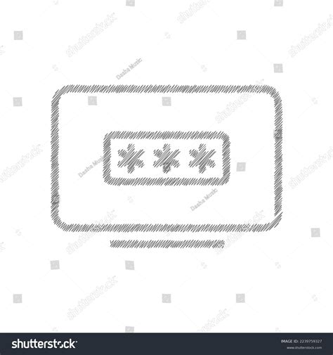 Laptop Password Window Sketch Vector Window Stock Vector Royalty Free
