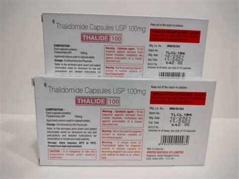 Thalidomide 100 Mg Capsule For Clinicalhospital Packaging Type