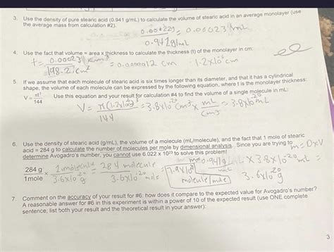 Use The Density Of Pure Stearic Acid 0941gml ﻿to