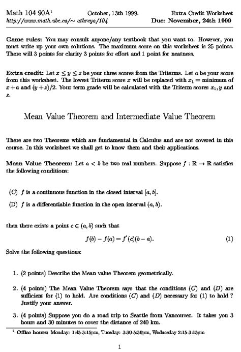 Math Extra Credit Worksheet 4th Grade Math Worksheets