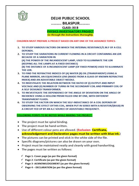 Physics Project Class 12 B Session 2023 24 Pdf