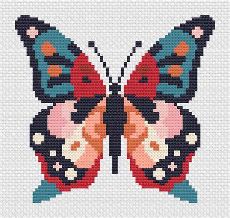 Butterfly Cross Stitch Pattern Floral Butterfly Cross Stitch Pattern