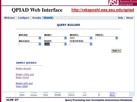 Ppt Query Processing Over Incomplete Autonomous Databases Powerpoint