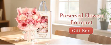 Preserved Flowers Bouquet 4 Roses Pink Roses And Flowers For Delivery