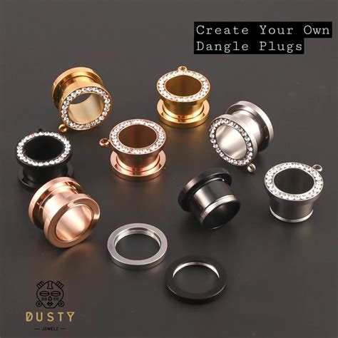 Diy Crystal Paved Connector Ear Tunnels Make Your Own Dangle Gauges
