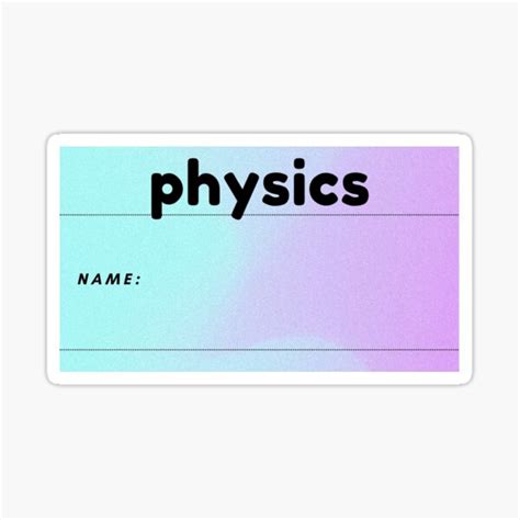 Physics Name Tag Sticker For Sale By Lorena Designs Redbubble