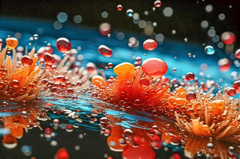 Under The Microscope Organic Substance Transferred Between Cells Stock