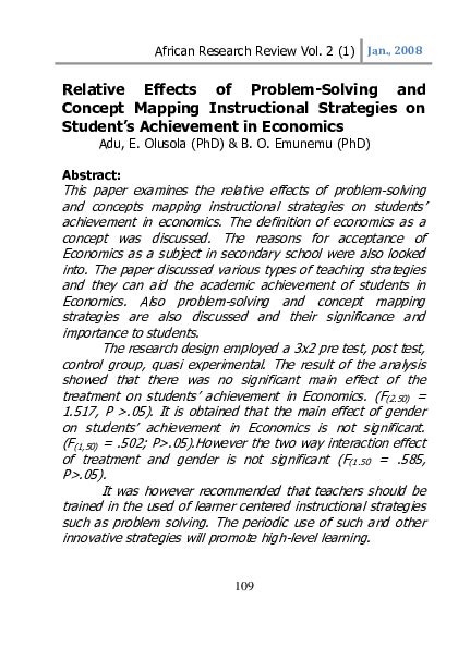 Pdf Relative Effects Of Problem Solving And Concept Mapping