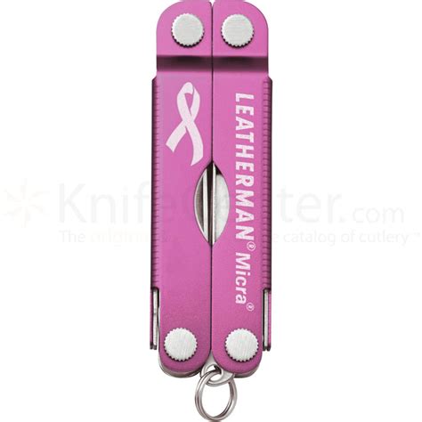 Leatherman Micra Keychain Mini Mult Itool 2 5 Pink Stainless Steel Handles Breast Cancer