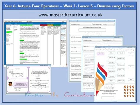 Year Four Operations Lesson Division Using Factors Master The Curriculum