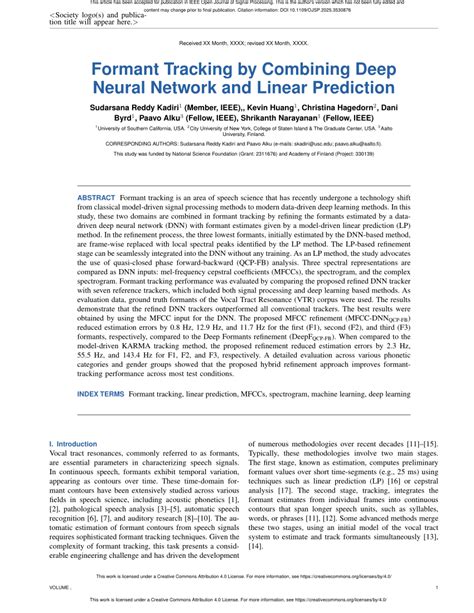 Pdf Formant Tracking By Combining Deep Neural Network And Linear Prediction