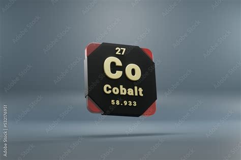 Beautiful Abstract Illustrations Standing Black And Red Cobalt Element Of The Periodic Table
