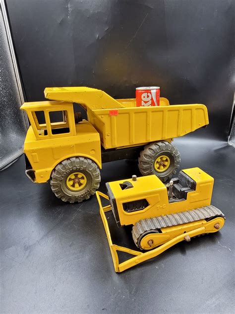 1970s Tonka Pressed Steel Mighty Dump Truck And Bulldozer