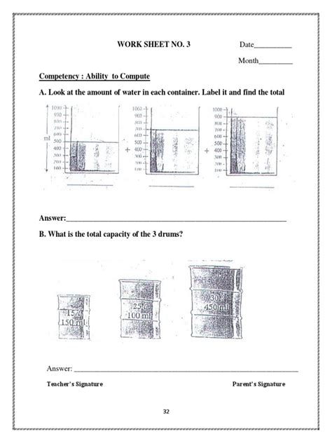 Cbse Class 4 Maths Revision Worksheet 54 Jugs And Mugs Pdf