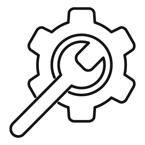 cog key power source icon outline vector specification module 41273455
