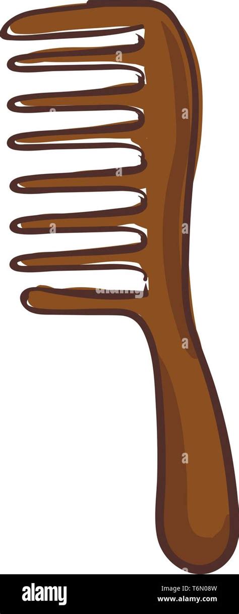 A Brown Comb With Eight Wide Teeth Vector Color Drawing Or Illustration Stock Vector Image And Art