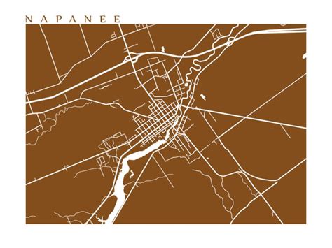 Napanee Map Ontario Poster Art Etsy