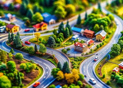 Detailed Miniature Road Map A Visual Guide To Journey Planning Route