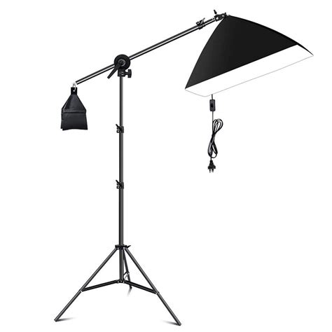 Volkwell 135w Single Rectangle Softbox Boom Arm Continuous Lighting Se