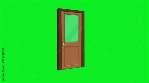 2d Animated Cartoon Door Of The House Or Room Or Yard That Opens And