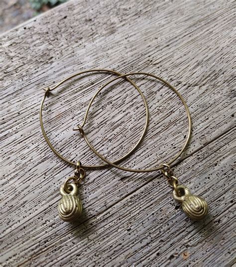 Tboli Bell Hoop Earrings Handmade Brass Tribal Jewelry Etsy