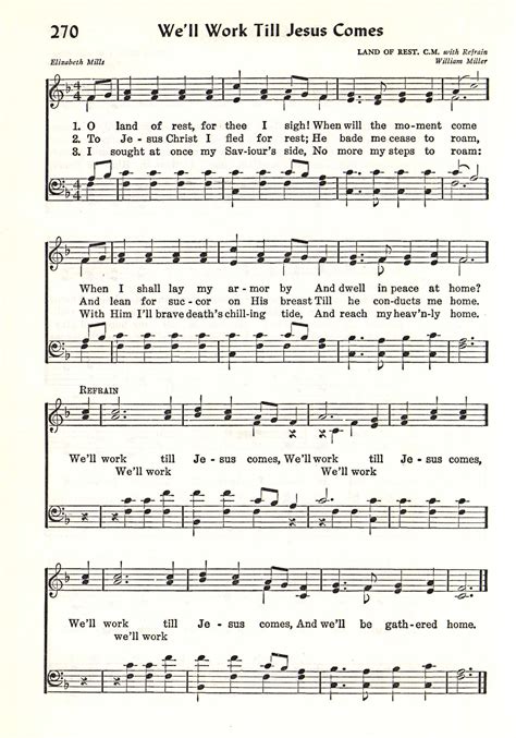 O Land Of Rest Well Work Till Jesus Comes Hymn Lyrics And Info