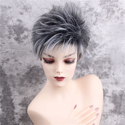 Mondena Peruca Sintetica Cu Par Scurt Tuns In Scari Stil Pixie Mondenaro