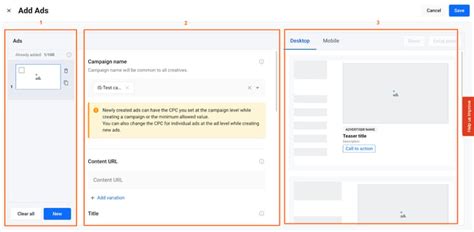 Ads Interface In Mgid Ads
