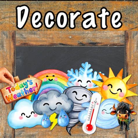 Weather Bulletin Board Cutouts Prek First Classroom Decor Weather Theme